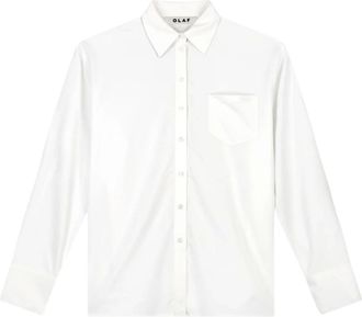 Olaf Hussein Femme, Blouses et Chemises, Blanc, Taille: 36 FR Drapey Asymmetric Shirt