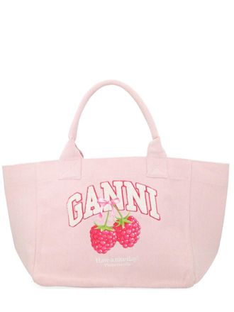 Ganni Womens Handbag Raspberry Pink Recycled Polyester Handbags Hand Bags