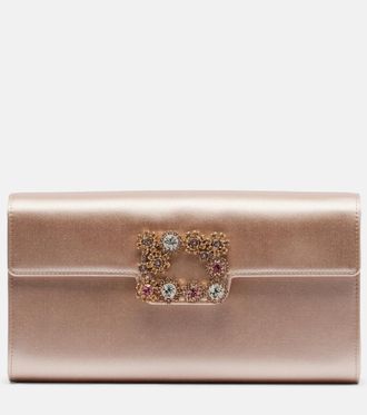 Roger Vivier Verzierte Clutch EfFlorence aus Satin