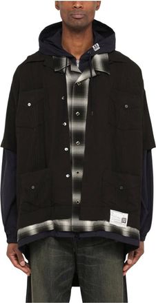 Miharayasuhiro Mihara Yasuhiro, Homme, Chemises, Noir, Taille: XS Chemise Noire en Lin Rayon Polyester