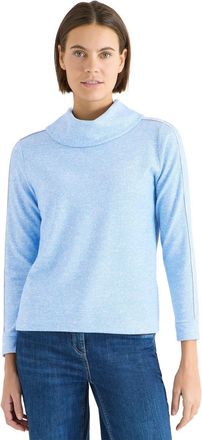 Cecil Melange Shirt mit Tape Fountain Blue Melange XXL