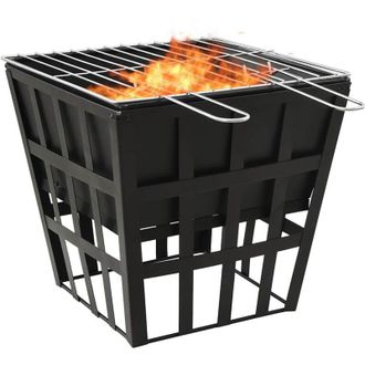 vidaXL vidaXL 2-in-1 Feuerstelle und Grill 34x34x48 cm Stahl
