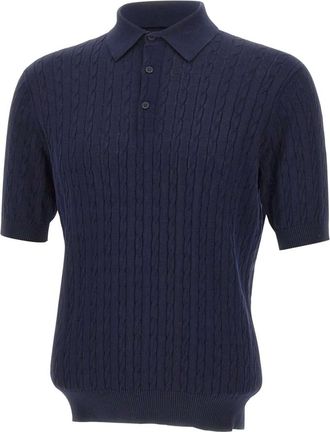 KANGRA Homme, Pulls, Bleu, Taille: L Cable Knit Polo