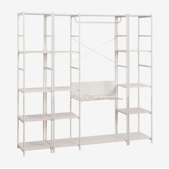 Sklum Offenes 3-teiliges Modulares Schrankelement mit 2 Regalen aus Eisen Elviah Gardenia Wei&szlig;
