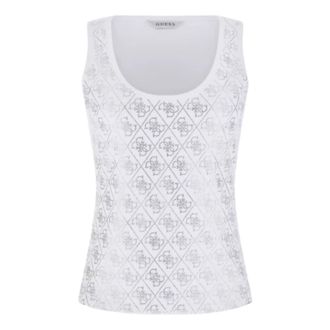 Guess Geripptes Tanktop - - Tops - Damen - Wei&szlig; - S