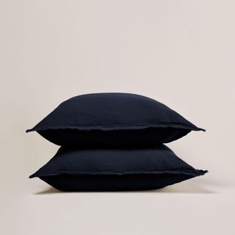 Madura Lot De 2 Taies DOreiller Lou Encre bleue - BLEU