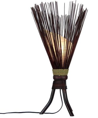 Simandra Stehleuchte Jungle 60x35cm - Bali Lampe aus Naturmaterialien - Stimmungslicht aus 100% traditioneller Handarbeit - asiatische Dekolampe - Stimmungsleu