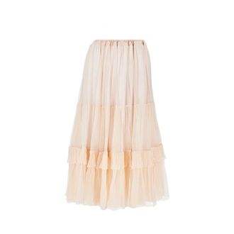 Chlo&eacute; Langer Rock aus Seidenmusselin mit Volants - - Skirts - Damen - Rosa - XS
