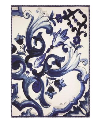 Dolce & Gabbana couverture &agrave; imprim&eacute; Maiolica (180 cm x 140 cm) - Blanc