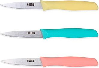 Quttin Professionelles Sch&auml;lmesser, 3-teiliges Set, leicht und handlich, mit scharfer Klinge, Kartoffelsch&auml;ler, Griff aus Polypropylen in 3 Farben, Modell Sa