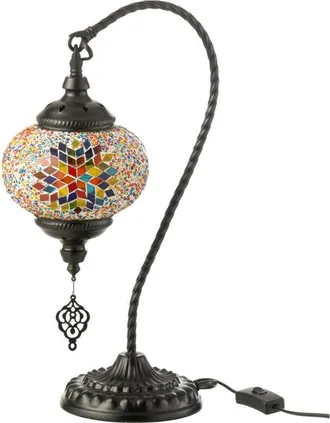 Paris Prix Lampe &agrave; Poser Mosa&iuml;que Design Neal 44cm Multicolore