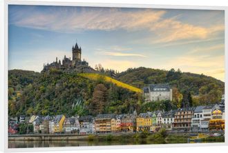 artboxONE Poster mit weißem Rahmen 90x60 cm Städte Cochem an der Mosel - Bild cochem Burg City
