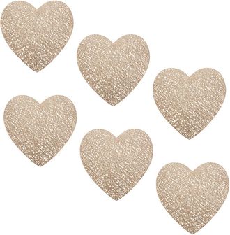 DOITOOL 6 St&uuml;ck Teiliges Herzf&ouml;rmiges Tischset Hitzebest&auml;ndige Verschlei&szlig;feste Platzmatten rutschfest Waschbar Dekorativ f&uuml;r Zuhause Restaurant Hochzeit Banqu