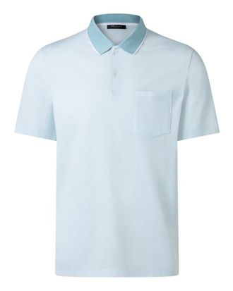 Maerz Softes Piqu&eacute;-Poloshirt aus mercerisierter Baumwolle mit Kontrastkragen in