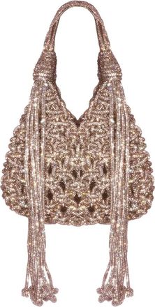 Hibourama Bags Femme, Sacs, Rose, Taille: ONE Size Crystal Woven Bag