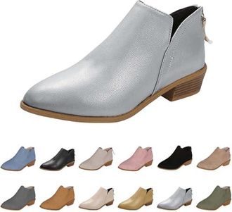 Generico Bottines pour femme dhiver &eacute;l&eacute;gantes, bottines pour femme, automne, confortable, basses, coupe-vent, bottes d&eacute;contract&eacute;es pour femme &agrave; talons bas, arg