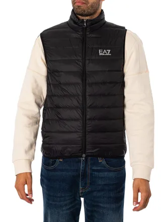 Emporio Armani Gewebte Daunenweste, Schwarz
