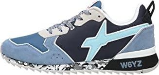 W6YZ Baskets en Tissu Technique et suède, Céleste 42