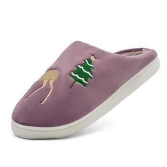 Generic Pantoufles de No&euml;l pour femme et homme - Chaussures dint&eacute;rieur d&eacute;contract&eacute;es en peluche - Chaudes et moelleuses - Pantoufles respirantes pour lint&eacute;rie