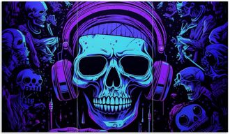 Wallario Herdabdeckplatte/Spritzschutz aus Glas, 3-teilig, 90x52cm mit 13mm hohen Füßen, für Ceran- und Induktionsherde, Totendisko