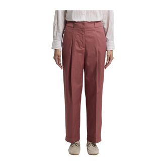 PESERICO Stretch Baumwollsatin Hose - - Trousers - Damen - Rot - L