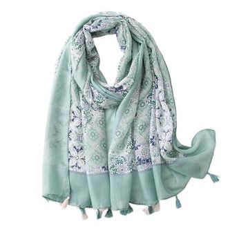 Generic &Eacute;charpe ch&acirc;le en viscose florale 180 cm pour hijab musulman, grande taille, bandeau tendance pour femme, quatre saisons, 25 cm., taille unique