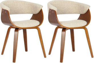 Clp 2er Set St&uuml;hle Bruce Stoff walnuss/creme