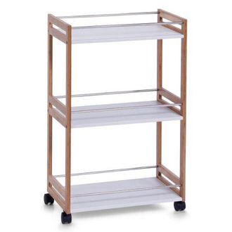 ZELLER 2057409 &Eacute;tag&egrave;re de Salle de Bain &agrave; roulettes Blanc 51 x 30 x 81 cm