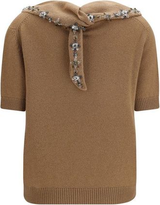 Prada Womens Brown Cashmere Sweatshirt Clothing