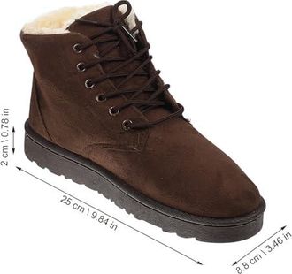 Garneck Bottines Courtes &agrave; Lacets pour Femme Bottes dHiver Chaudes en Coton Semelle Antid&eacute;rapante Talon Plat Bottes de Neige Confortables pour &Eacute;tudiants Coule