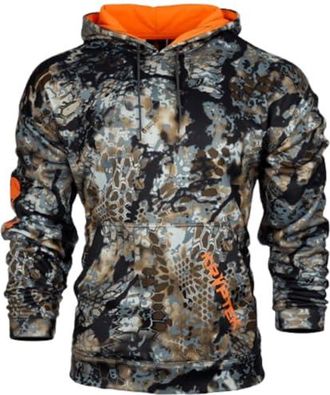 Kryptek Camo Performance Hoodie Sweatshirt Sweat à Capuche Tartaros, Motif Camouflage furtif avec Logo Spartan, Skyfall/Blaze, L Homme