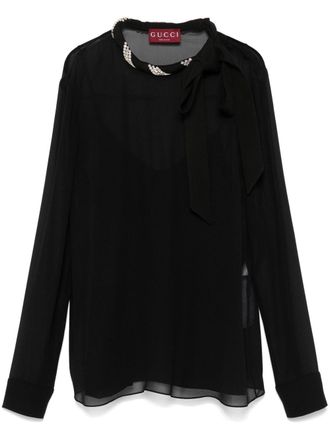 Gucci Bluse mit Kristallen - Schwarz