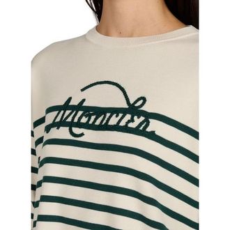 Moncler Pull ray&eacute; ample &agrave; logo brod&eacute; en laine