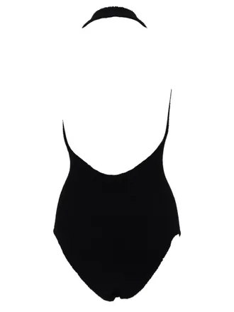 Hunza G Textured Polyamide One-Piece Swimsuit - Black