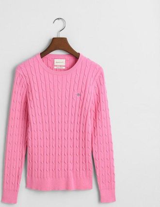 GANT Strickpullover STRETCH COTTON CABLE C-NECK