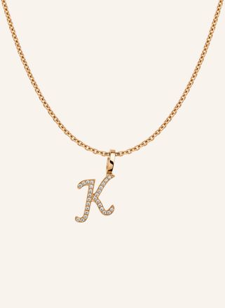 Cada Cada Kette Tiny Diamond Letter K rosegold