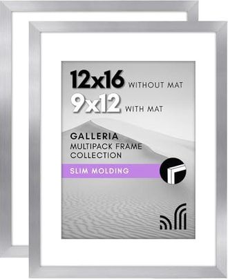 Americanflat Bilderrahmen mit poliertem Plexiglas, 30,5 x 40,6 cm, 2 St&uuml;ck, Verwendung als 22,9 x 30,5 cm Rahmen mit Passepartout oder 30,5 x 40,6 cm Rahmen ohne P