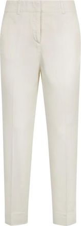 PESERICO Femme, Pantalons, Beige, Taille: 44 FR Pantalon en Satin de Coton Stretch