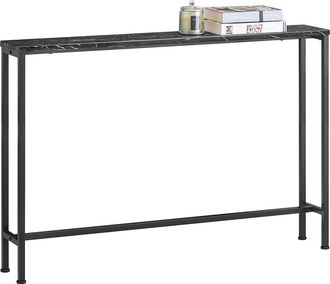 SoBuy Konsolentisch Schmal Flurtisch - Konsolentische F&uuml;rs Wohnzimmer, Metall Sideboard, Robustes Design - Ideal f&uuml;r Flur M&ouml;bel, B&uuml;ro - Schwarz, 120x80x20cm