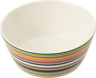 iittala Origo Schale aus Porzellan in der Farbe Orange-Gesteift 0,25L, Ma&szlig;e: 12,1cm x 12,1cm x 5cm, 1011824