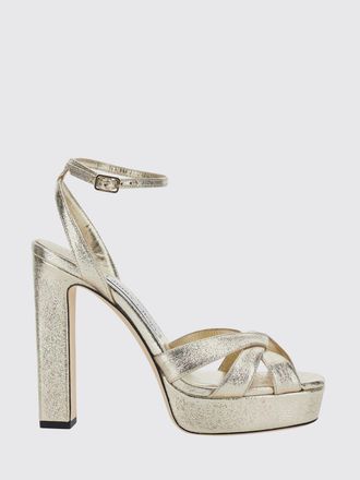 Jimmy Choo London Sandales &agrave; plateforme Kove en nappa lamin&eacute; avec talon haut