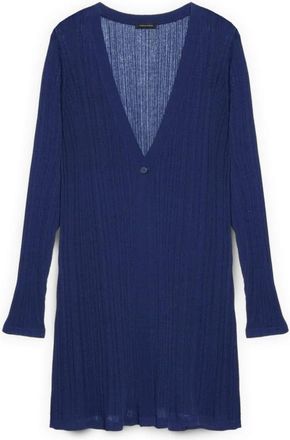 Fiorella Rubino Femme, Pulls, Bleu, Taille: 36/38 FR Gilet en maille c&ocirc;tel&eacute;e &agrave; manches cloche