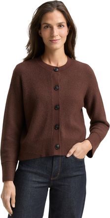 Tom Tailor Strickjacke TOM TAILOR, Damen, Gr. 3XL, schwarz pecan braun melange, Strick, Obermaterial: 52% Viskose, 27% Polyester, 21% Polyamid, meliert, oversize
