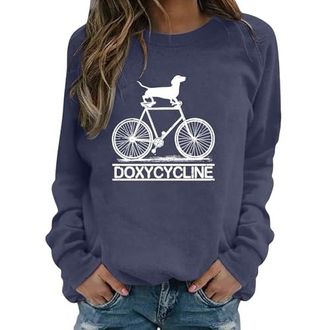 Generic Sweatshirts pour femmes UK Sweat à imprimé graphique Royaume-Uni Haut surdimensionné Col rond Manches longues Automne Hiver Décontracté Confortable Au