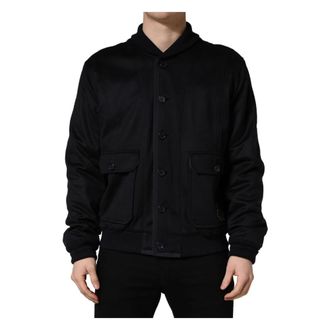 Dolce & Gabbana Homme, Pulls, Noir, Taille: 3XL Veste en cachemire tricot&eacute;e boutonn&eacute;e