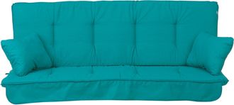 Patio Hollywoodschaukel Auflage 170x50 cm Umbria Bankauflage Sitzpolster mit Rückenlehne Seitenkissen Volant vorne