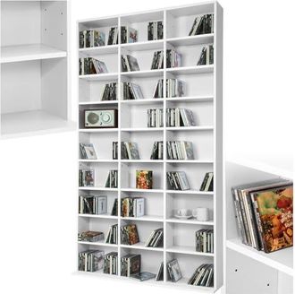 TecTake Étagère Bibliothèque Étagère Rangement CD/DVD pour 1080 CDs - 180x102x23,5 cm Meuble de Rangement Moderne pour Rangement Bureau, Salon, Chambre, Etage