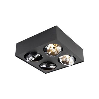QAZQA Kaya - Spot plafond, plafonnier - 4 lumière - l 31 cm - Noir - Moderne - éclairage intérieur - Salon i Chambre i Cuisine i Salle à manger - Qazqa