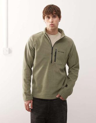 Columbia Fast Trek III - Fleecejacke in Gr&uuml;n mit kurzem Rei&szlig;verschluss