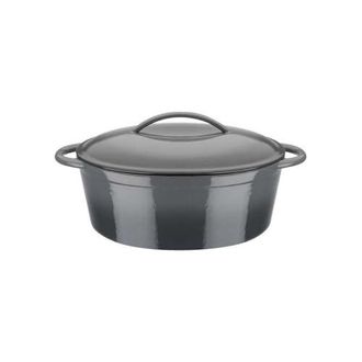 GSW Stahlwaren GmbH Plat à rôtir Ovale, Gris, 33 x 25 13 cm, 7 Litre